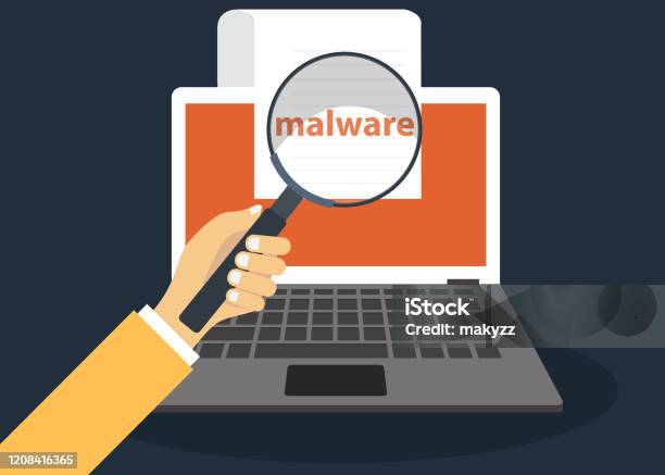 Dokumentasikan Dengan Malware Di Laptop Konsep Virus Pembajakan