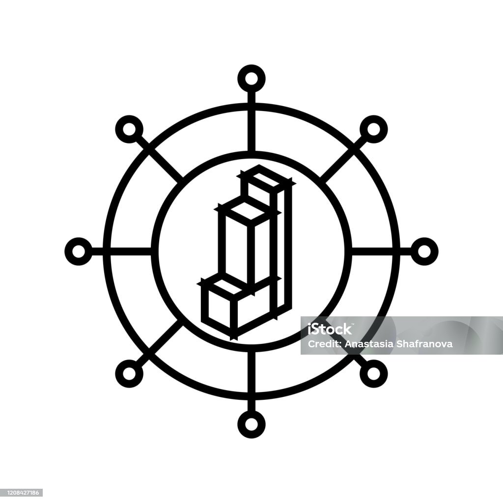 Ikon Garis Pertumbuhan Diagram Tanda Konsep Ilustrasi Vektor Kerangka