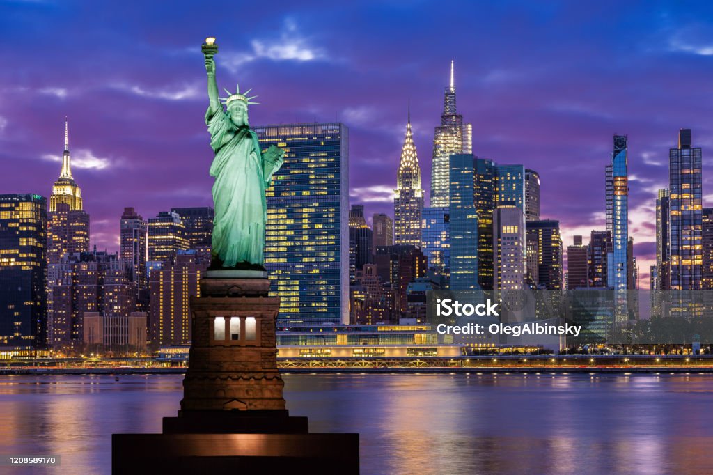 New York Skyline Statue Of Liberty Empire State Building New York Skyline Statue Of Liberty Empire State Building