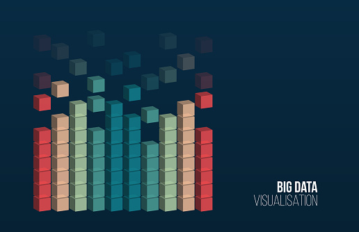 Big Data Visualization Background With Square Array Connection Structure Data Array Visual