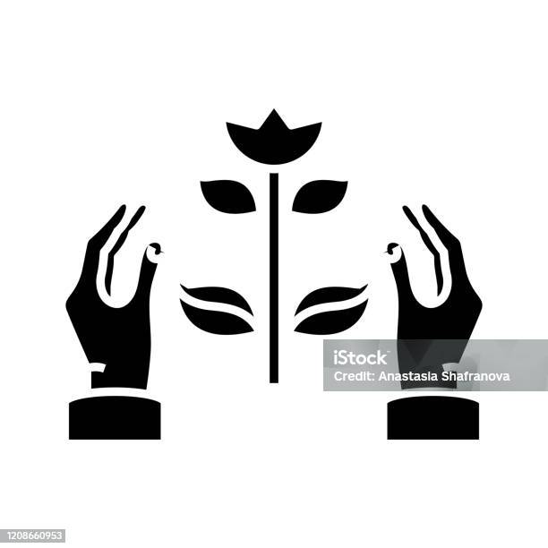 Icône Noire Didée De Floraison Illustration De Concept Symbole Plat De