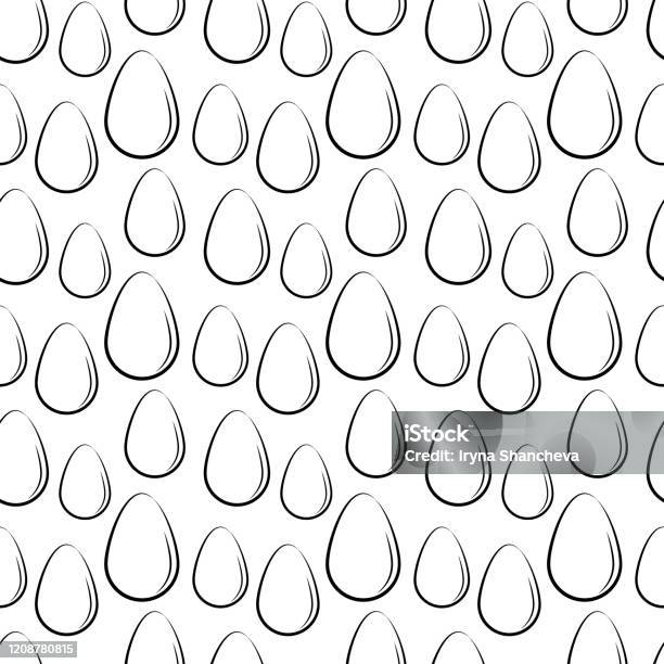 Modèle Doeuf De Décrire Isolé Sur Le Blanc Doodle Vector Stock
