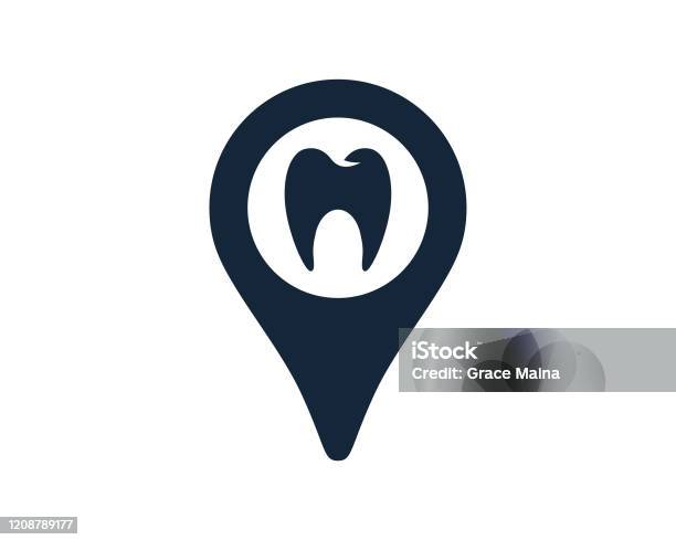 Symbole Dentaire De Dent De Bureau Avec Lillustration De Vecteur Dicône