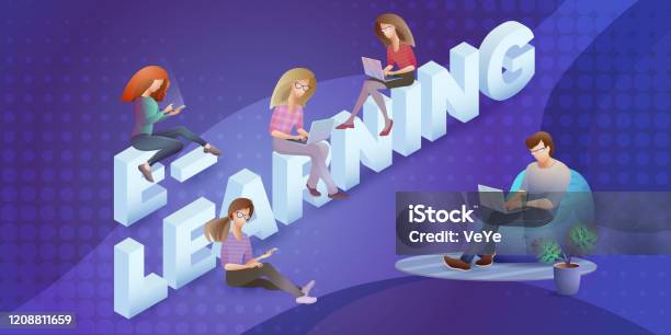 Konsep Elearning Dan Pelatihan Online Huruf Isometrik Orangorang Vektor ... Konsep Elearning Dan Pelatihan Online Huruf Isometrik Orangorang Vektor ...