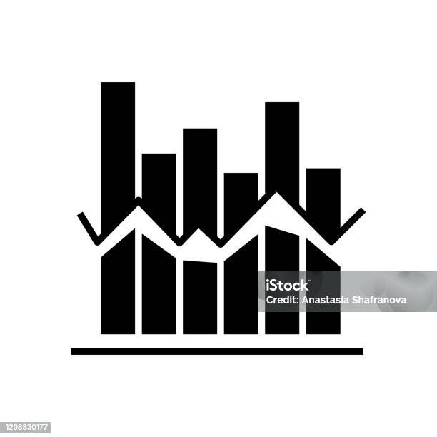 Icône Noire De Diagramme Daffaires Illustration De Concept Symbole Plat