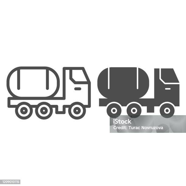 Tangki Bahan Bakar Pada Jalur Truk Dan Ikon Padat Angkutan Barang Kimia