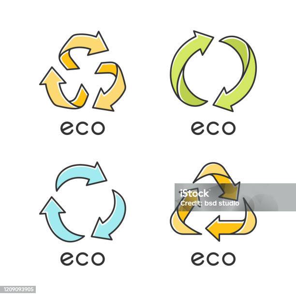 Ikon Warna Kuning Label Eco Diatur Panah Tanda Mendaur Ulang Simbol ... Ikon Warna Kuning Label Eco Diatur Panah Tanda Mendaur Ulang Simbol ...
