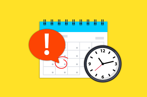 Calendrier Et Icône Dhorloge Notification De Date Limite De Calendrier