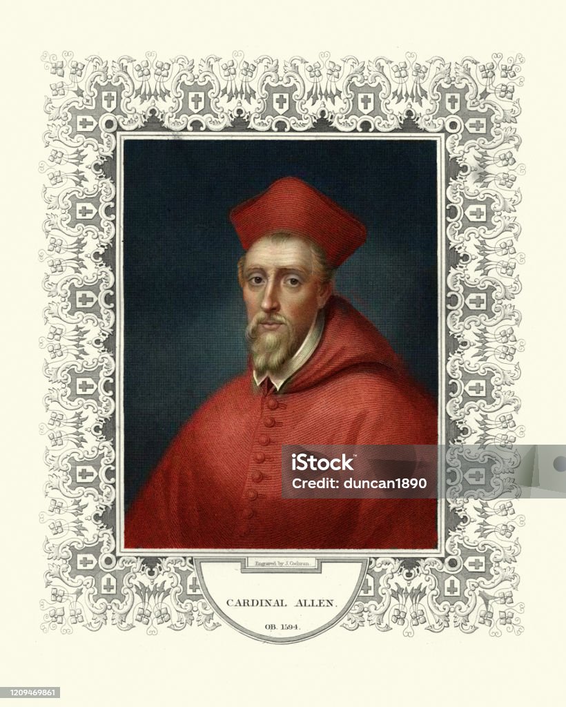 William Allen Kardinal Inggris Gereja Katolik Roma Ilustrasi Stok