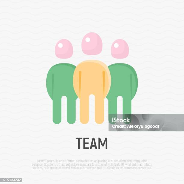 Icône Plate Déquipe Groupe De Personnes Avec Le Chef Illustration