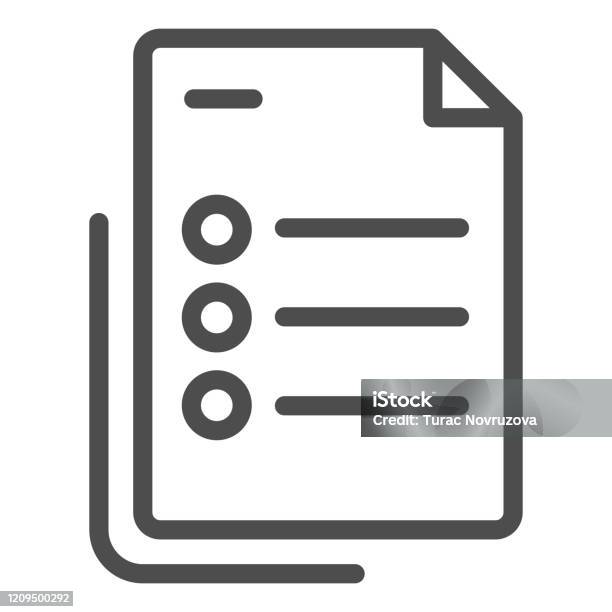 Vetores De Ícone Da Linha De Lista Ilustração Vetorial De Documento De