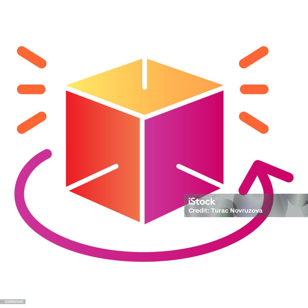 Cube 360 Degrees Rotate Flat Icon Cube Rotation Color Icons In Trendy Flat Style Geometric