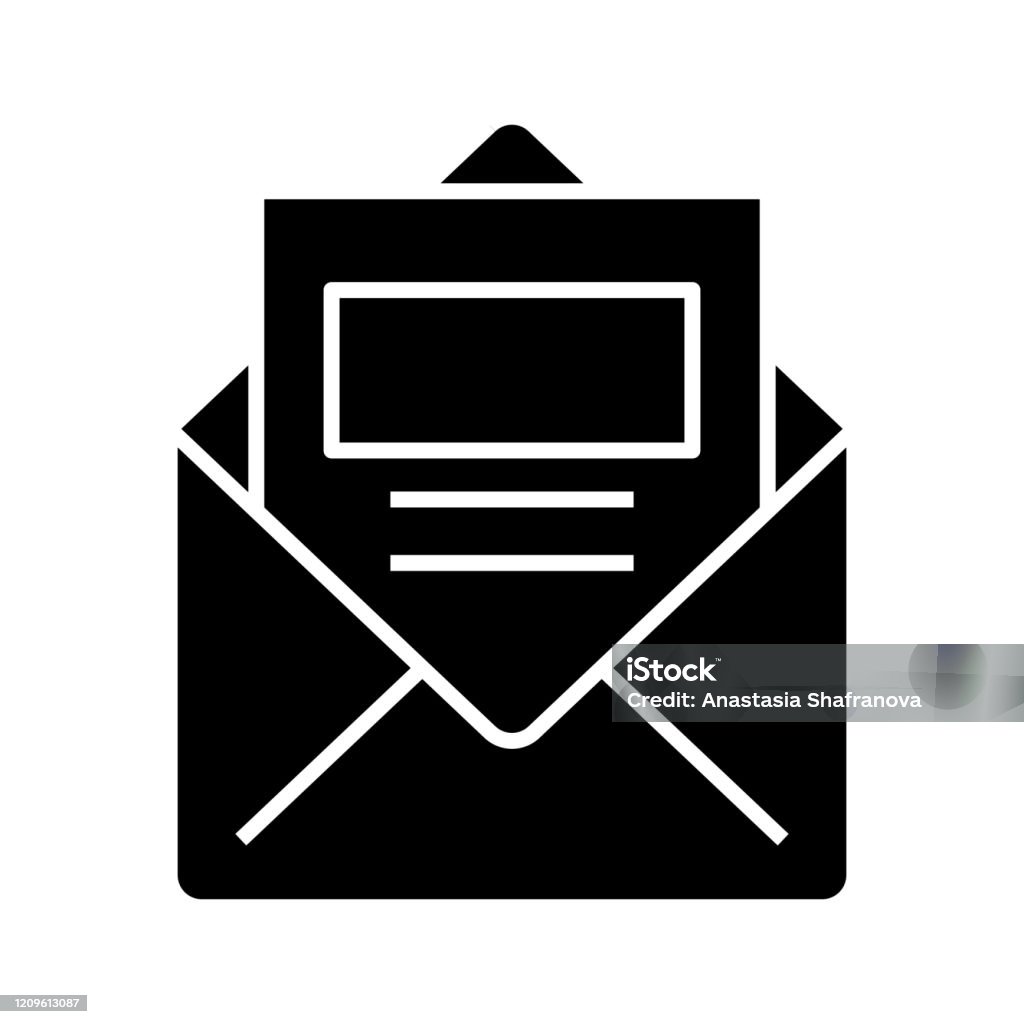 Icône Noire Demail Illustration De Concept Symbole Plat De Vecteur