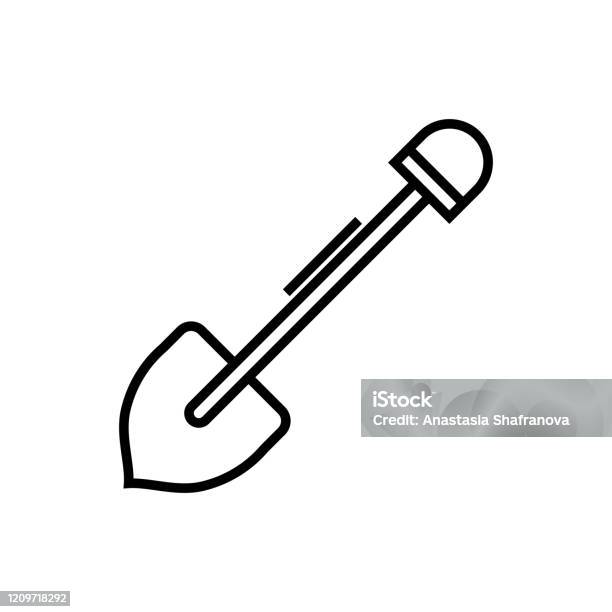 Ikon Garis Sekop Tanda Konsep Ilustrasi Vektor Kerangka Simbol Linear