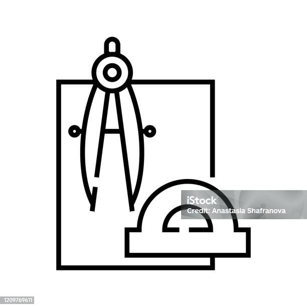 Membuat Ikon Garis Proyek Tanda Konsep Ilustrasi Vektor Kerangka Simbol