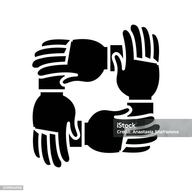 Icône Noire De Collaboration Illustration De Concept Symbole Plat De