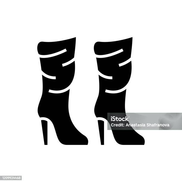 Vetores De Ícone Preto De Botas Longas Ilustração Conceitual Símbolo
