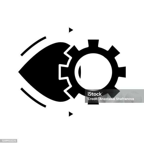 Icône Noire De Processus Dinteraction Illustration De Concept Symbole