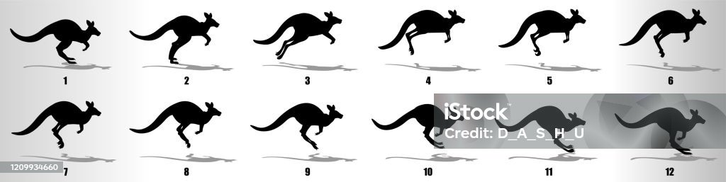 Kangaroo Run Siklus Animasi Bingkai Siluet Loop Animasi Urutan Sprite ... Kangaroo Run Siklus Animasi Bingkai Siluet Loop Animasi Urutan Sprite ...