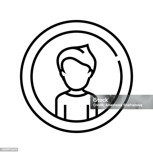 Ikon Garis Profil Tanda Konsep Ilustrasi Vektor Kerangka Simbol Linear