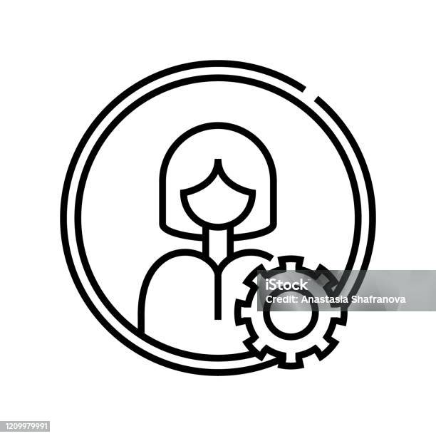 Ikon Garis Master Pengaturan Tanda Konsep Ilustrasi Vektor Kerangka