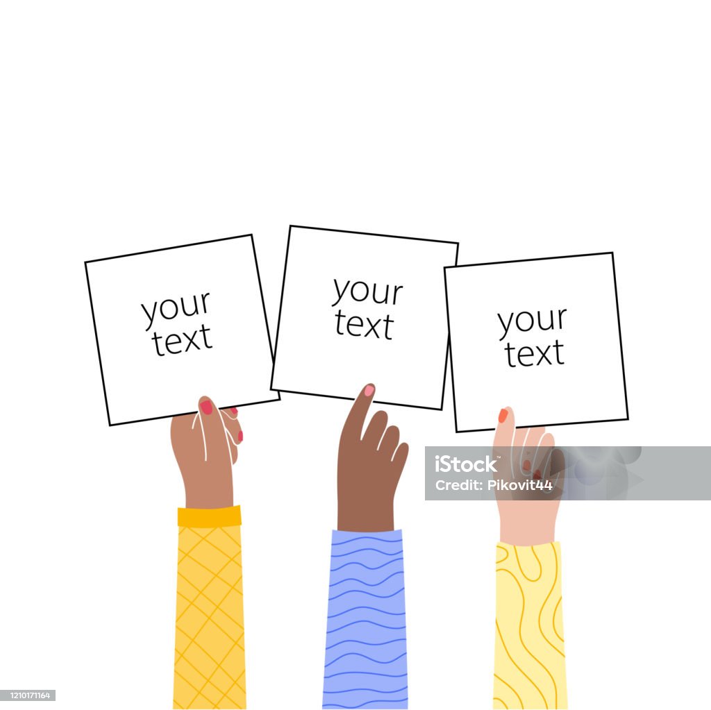 Hand Holding Empty Sign Stock Illustration Download Image Now
