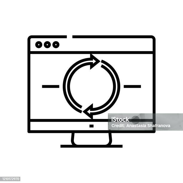 Icône De Ligne De Synchronisation Signe De Concept Illustration De