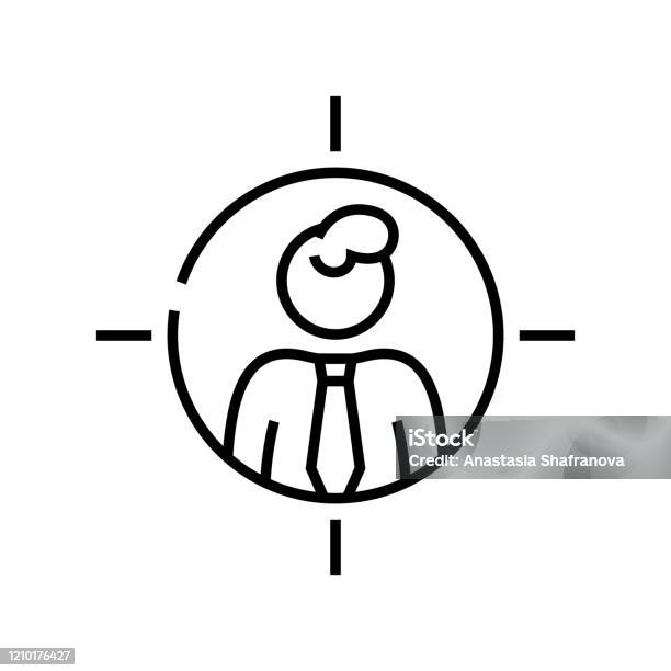 Vetores De Ícone Da Linha Targets Sinal De Conceito Ilustração Vetorial