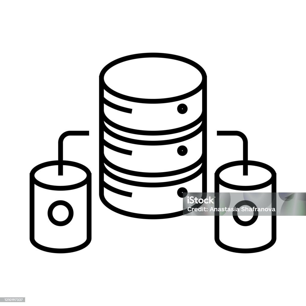 Ikon Garis Komponen Sistem Tanda Konsep Ilustrasi Vektor Kerangka