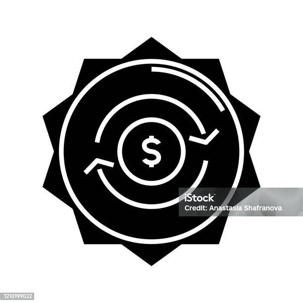 Icône Noire De Cycle Dargent Illustration De Concept Symbole Plat De