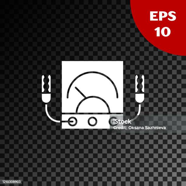 Meter Ampere Putih Multimeter Ikon Voltmeter Terisolasi Pada Latar