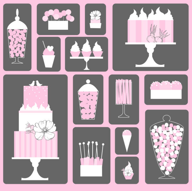 40 Buffet De Bonbons Danniversaire Stock Illustrations Graphiques