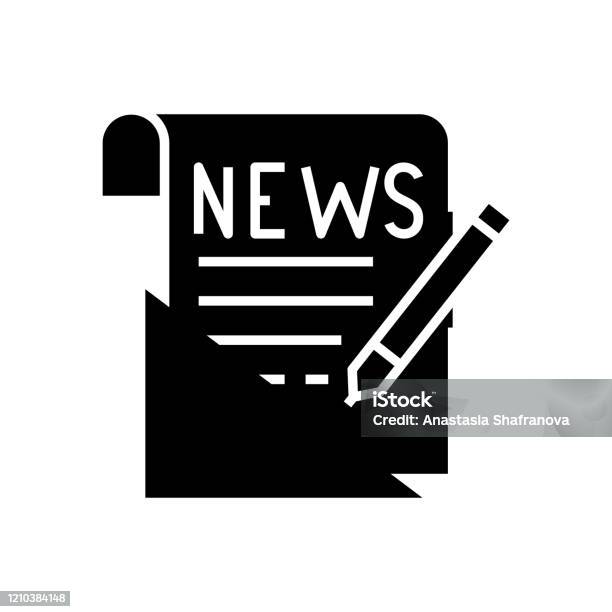 Icône Noire Décriture De Nouvelles Illustration De Concept Symbole Plat