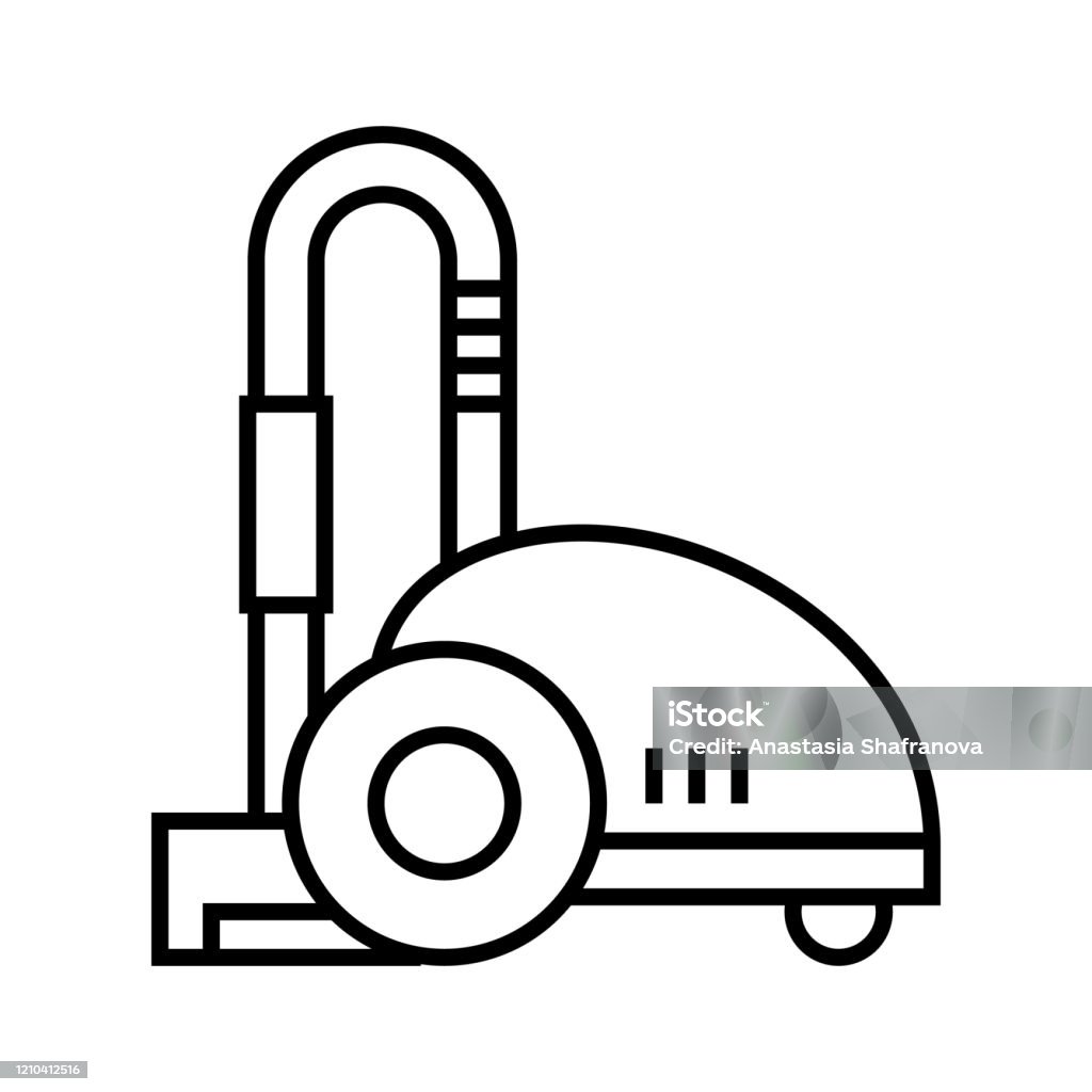 Ikon Garis Penyedot Debu Tanda Konsep Ilustrasi Vektor Kerangka Simbol