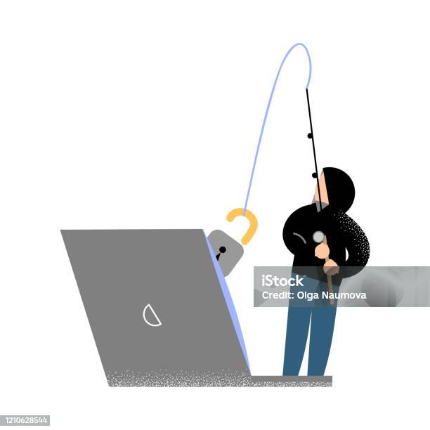 Ilustración De Hacker Que Comete Delitos Cibernéticos Robando