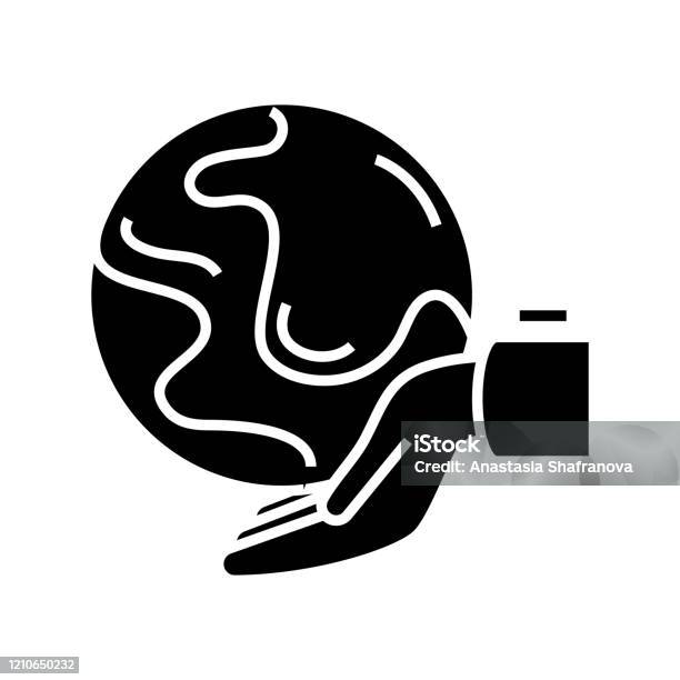 Icône Noire De Soutien Daffaires Illustration De Concept Symbole Plat