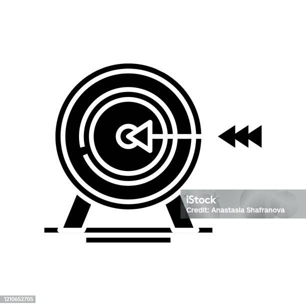 Atteindre Licône Noire Dobjectif Illustration De Concept Symbole Plat