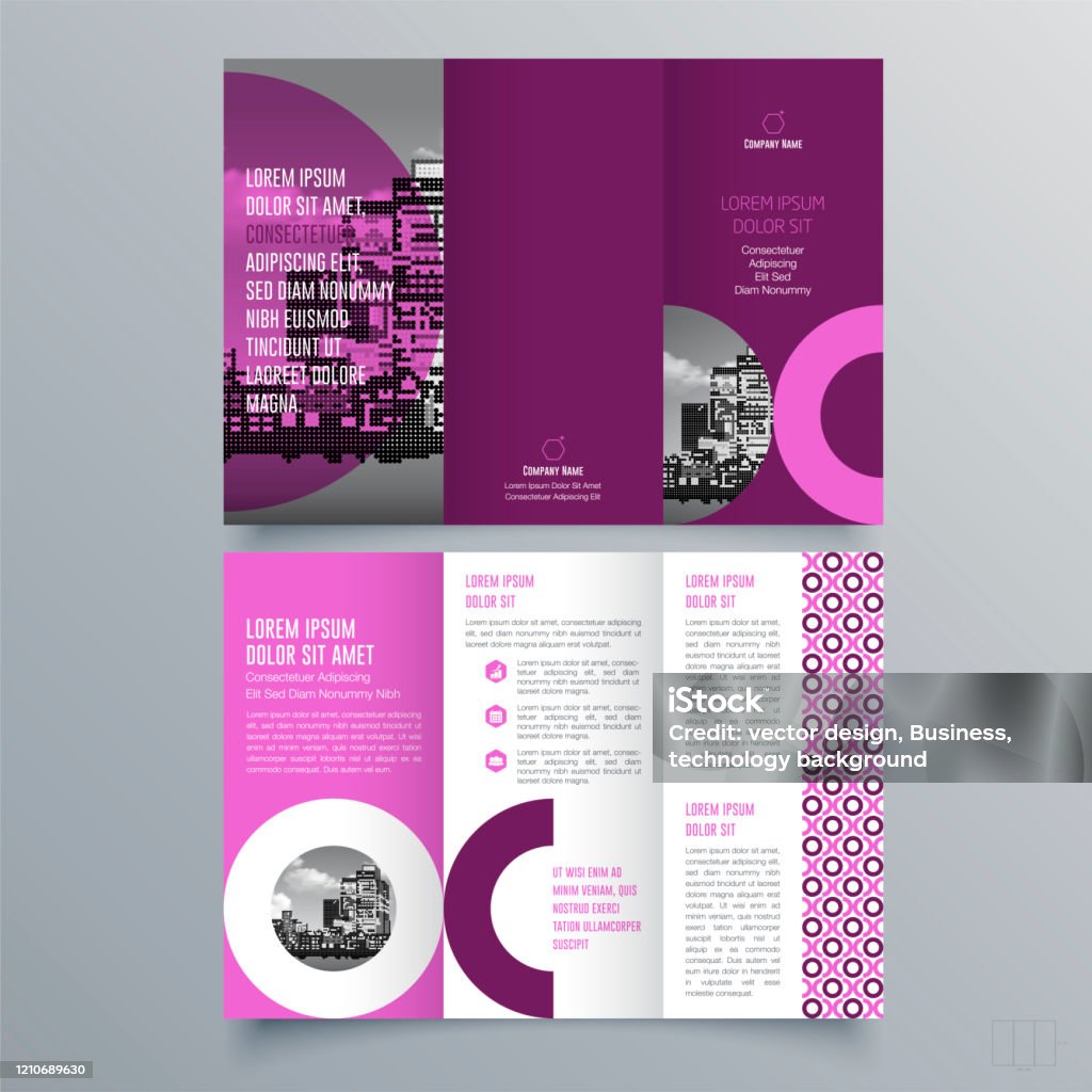Desain Brosur Templat Brosur Lipatan Tiga Kreatif Brosur Tren Ilustrasi Stok Unduh Gambar