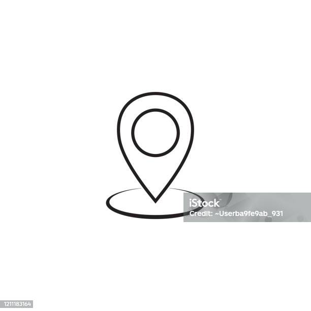 Épingle Noire De Cartes Icône De La Ligne De Carte De Localisation