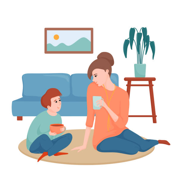 23 800 Cartoon Of Mom Son Stock Illustrations Royalty Free Vector