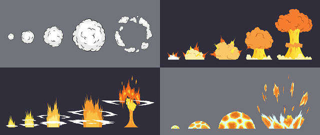 Animation De Leffet Dexplosion Dans Le Style Comique De Dessin Animé