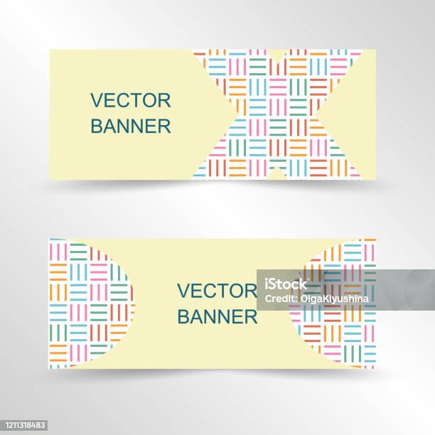 Spanduk Abstrak Header Situs Web Dengan Pola Berbentuk Geometris Vektor