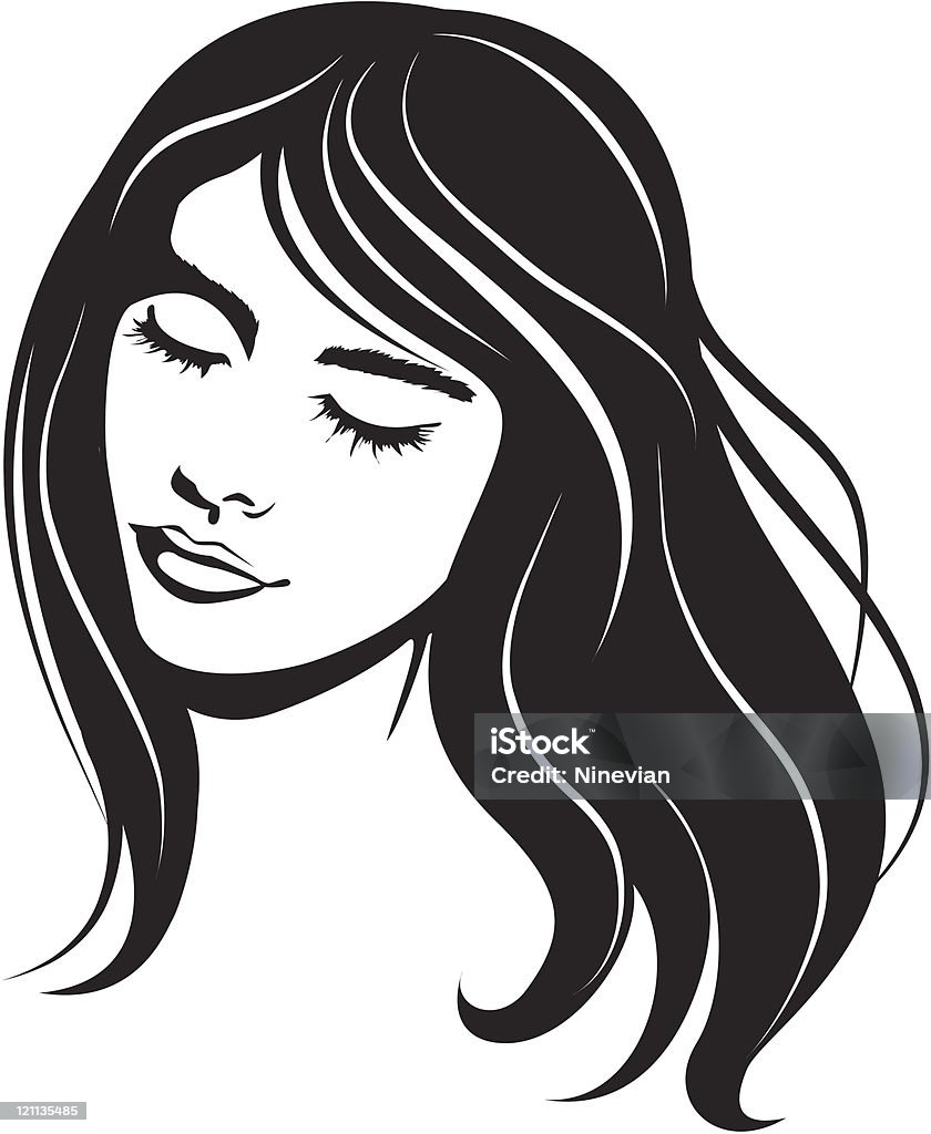 Beauty Vector Face Girl Portrait Stock Illustration Download Image