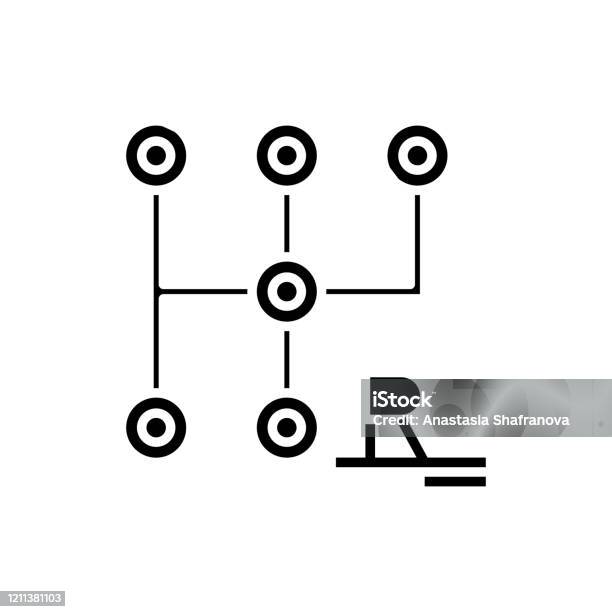 Icône Noire De Mécanisme De Technique Illustration De Concept Symbole