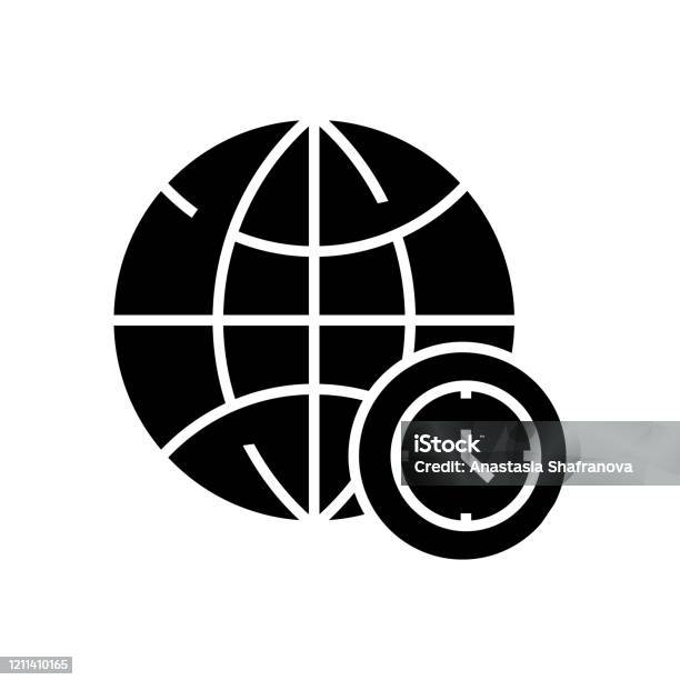 Vetores De Ícone Preto De Fusos Horários Ilustração Conceitual Símbolo
