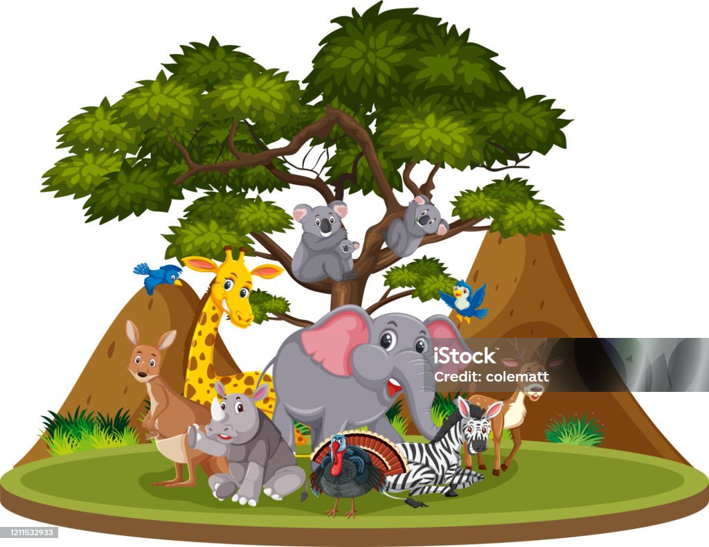 Adegan Dengan Banyak Hewan Liar Di Taman Ilustrasi Stok - Unduh Gambar ... Adegan Dengan Banyak Hewan Liar Di Taman Ilustrasi Stok - Unduh Gambar ...