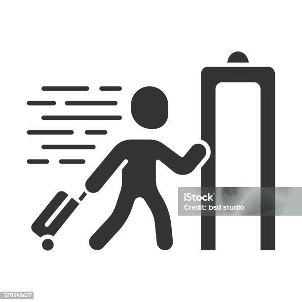 快速輸入字形圖示在機場通過 X 光檢查的乘客身體掃描機海關檢查快速路徑設施剪影符號負空間向量隔離圖向量圖形及更多x光機圖片 Istock