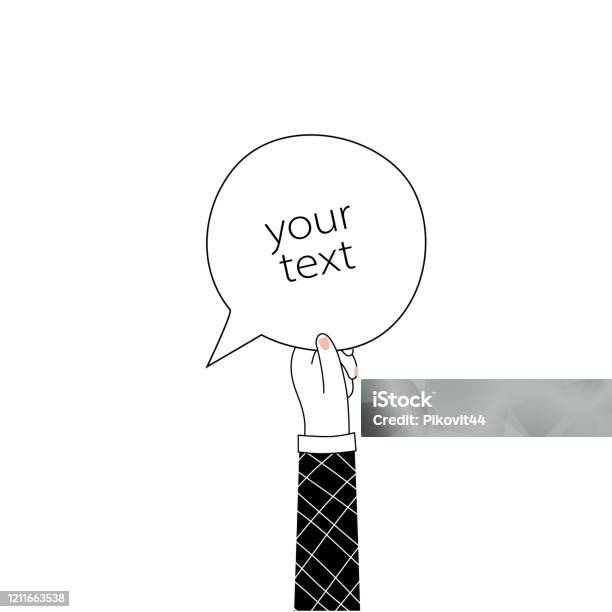 Hand Holding Empty Sign Stock Illustration Download Image Now