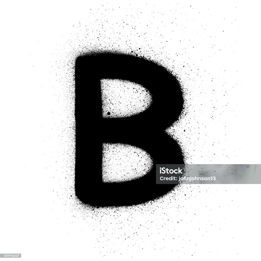 Grafiti Rusia Cyrillic V Font Disemprotkan Dalam Hitam Di Atas Putih