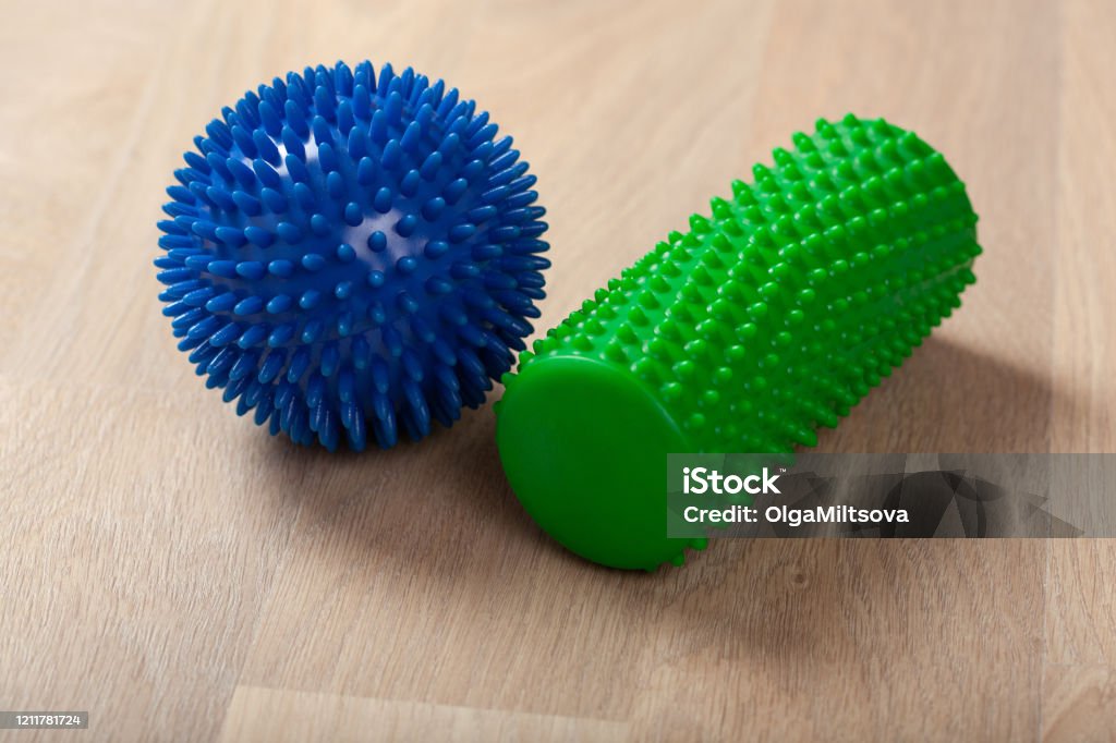 Massage Rubber Balls And Roller For Self Massage And Reflexology Stock